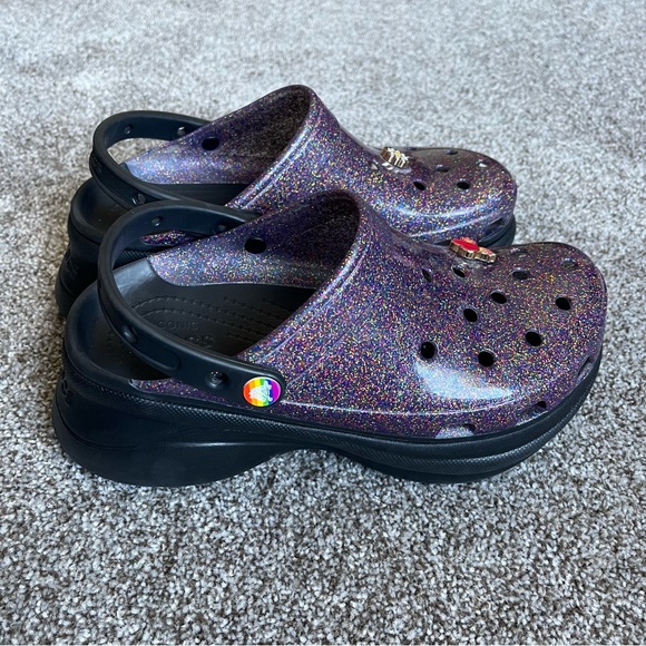 CROCS | Shoes | Crocs Classic Translucent Glitter Bae Platform Clogs ...